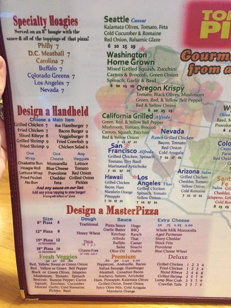 Menu at Tom’s Extreme Pizzeria LLC, Ocean Springs