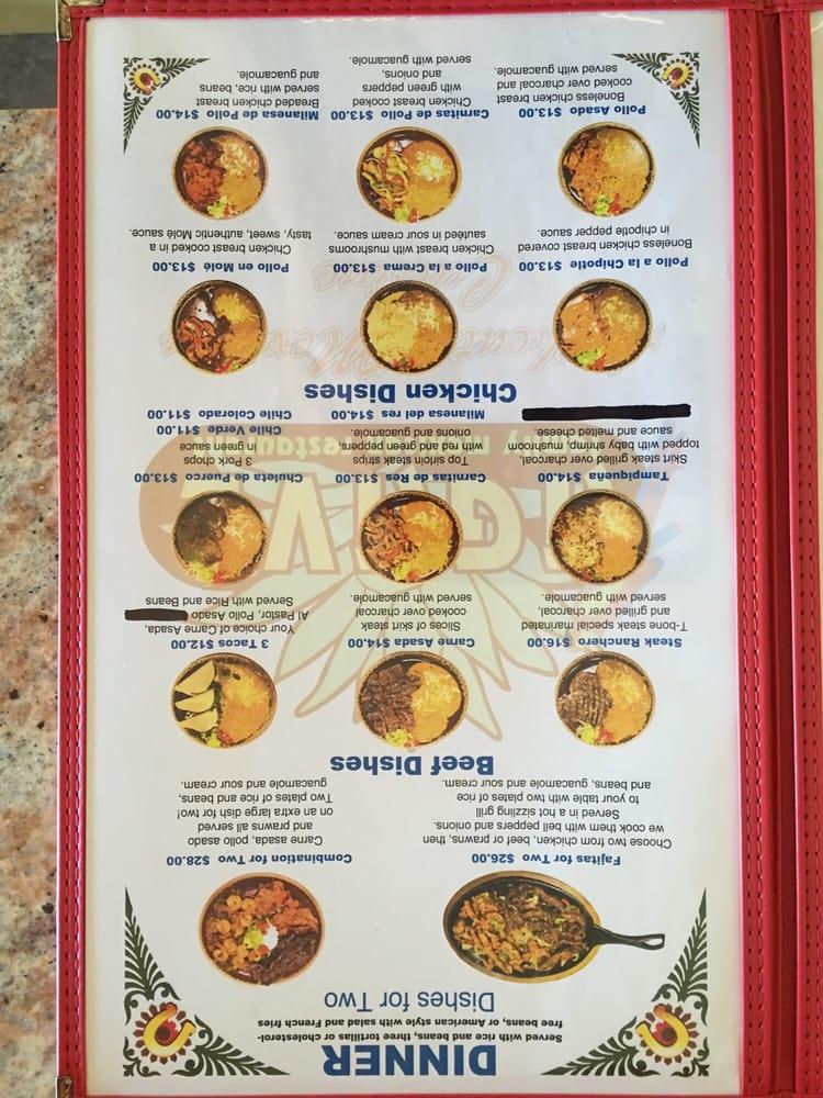Menu at Agave restaurant, Driggs