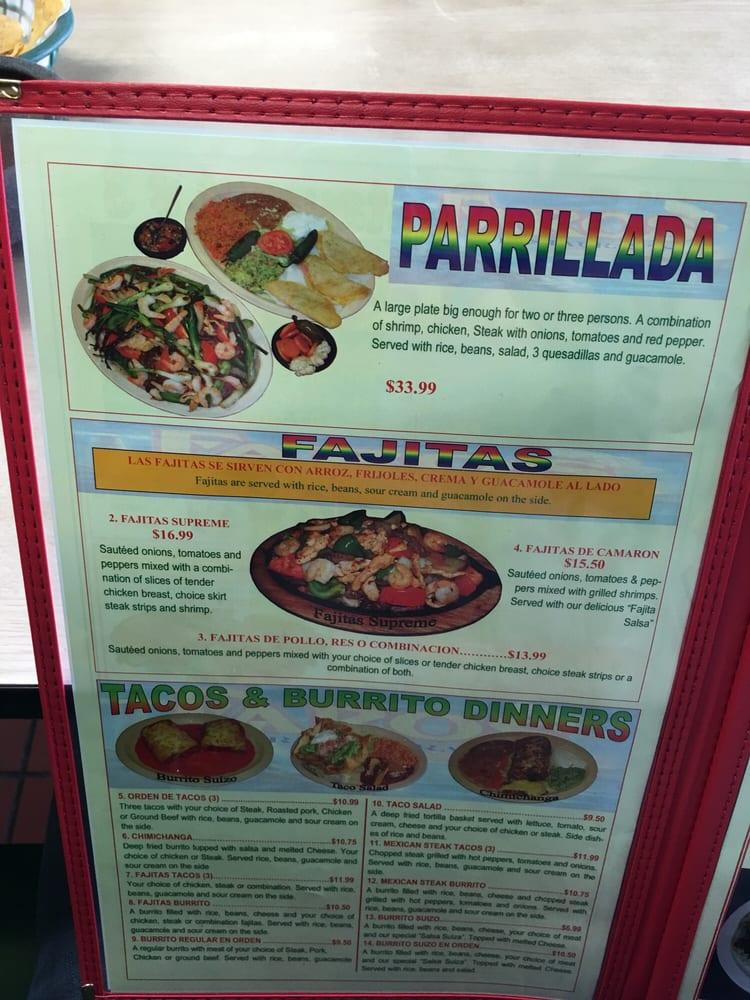 Menu at EL FARO MEXICANN CUISINE restaurant, Elgin, Lillian St