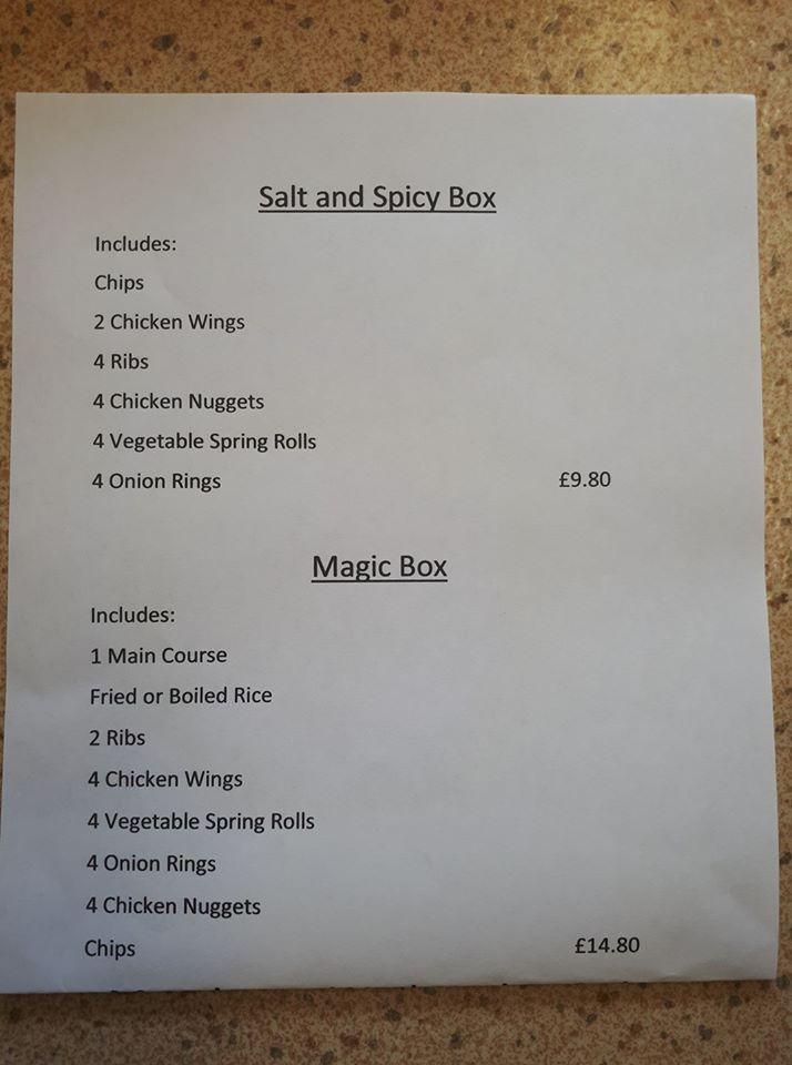 Menu at Magic Wok Takeaway fast food, Inverness