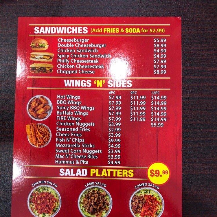 Menu at Naz's Halal Food-Denton restaurant, Denton
