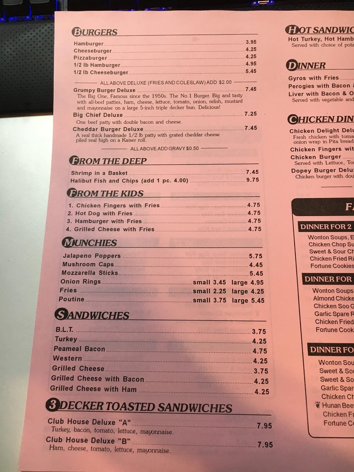 Menu at Place Fortin restaurant, Lakeshore