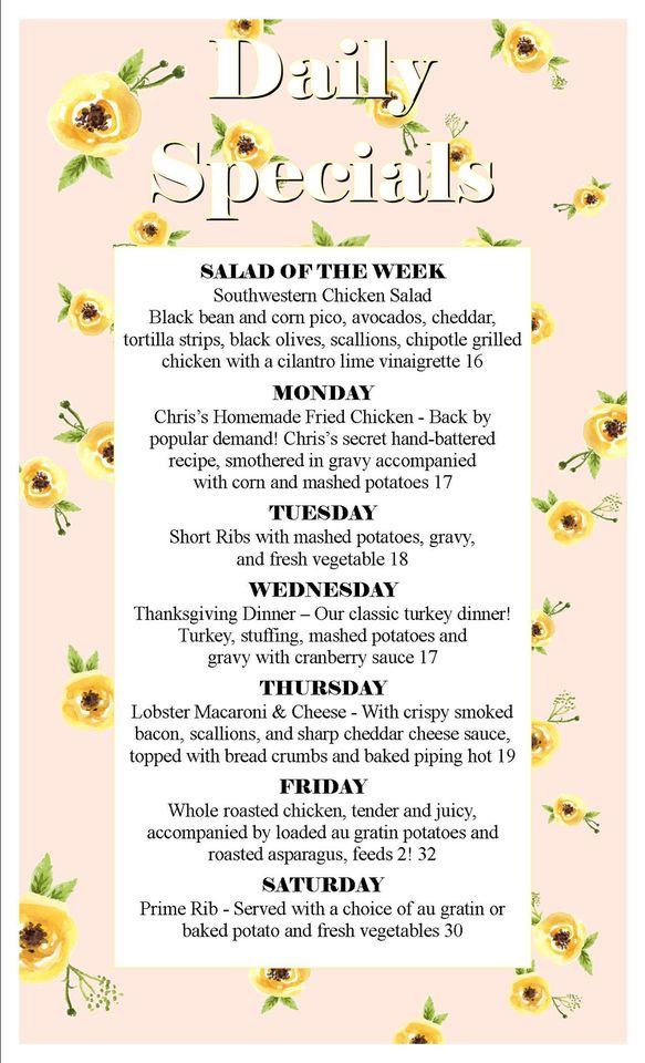 Menu at Pool and Yacht Club, Saint Paul, Lilydale Rd