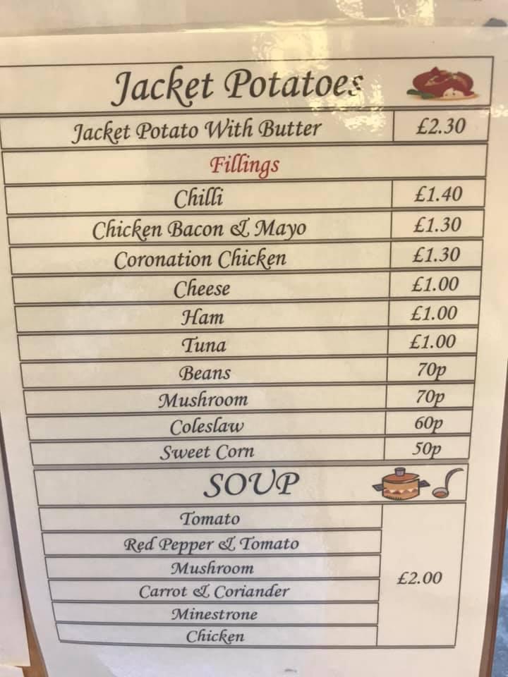 Menu at Snack Packers fast food, Salisbury