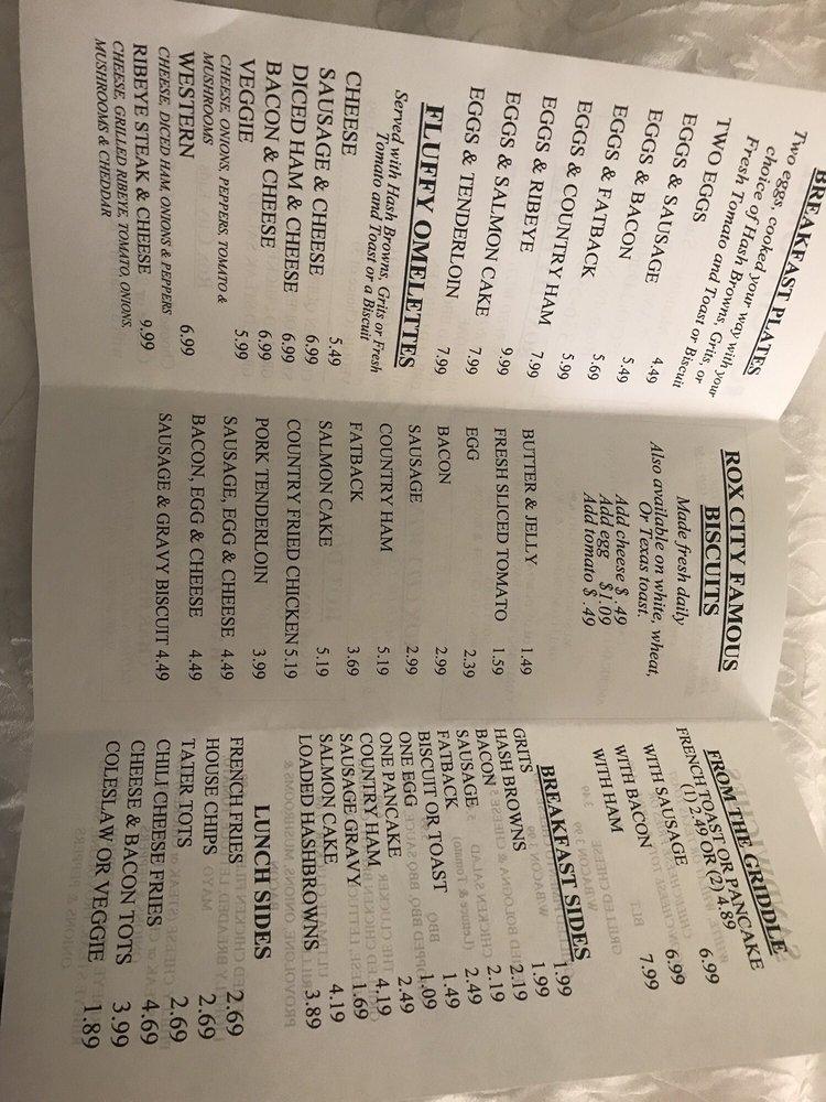 Menu at Rox City Grill restaurant, Roxboro