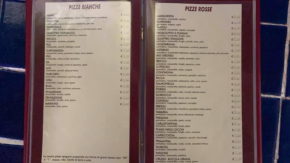 Menu at Ristorante - Pizzeria La Nave, Carloforte