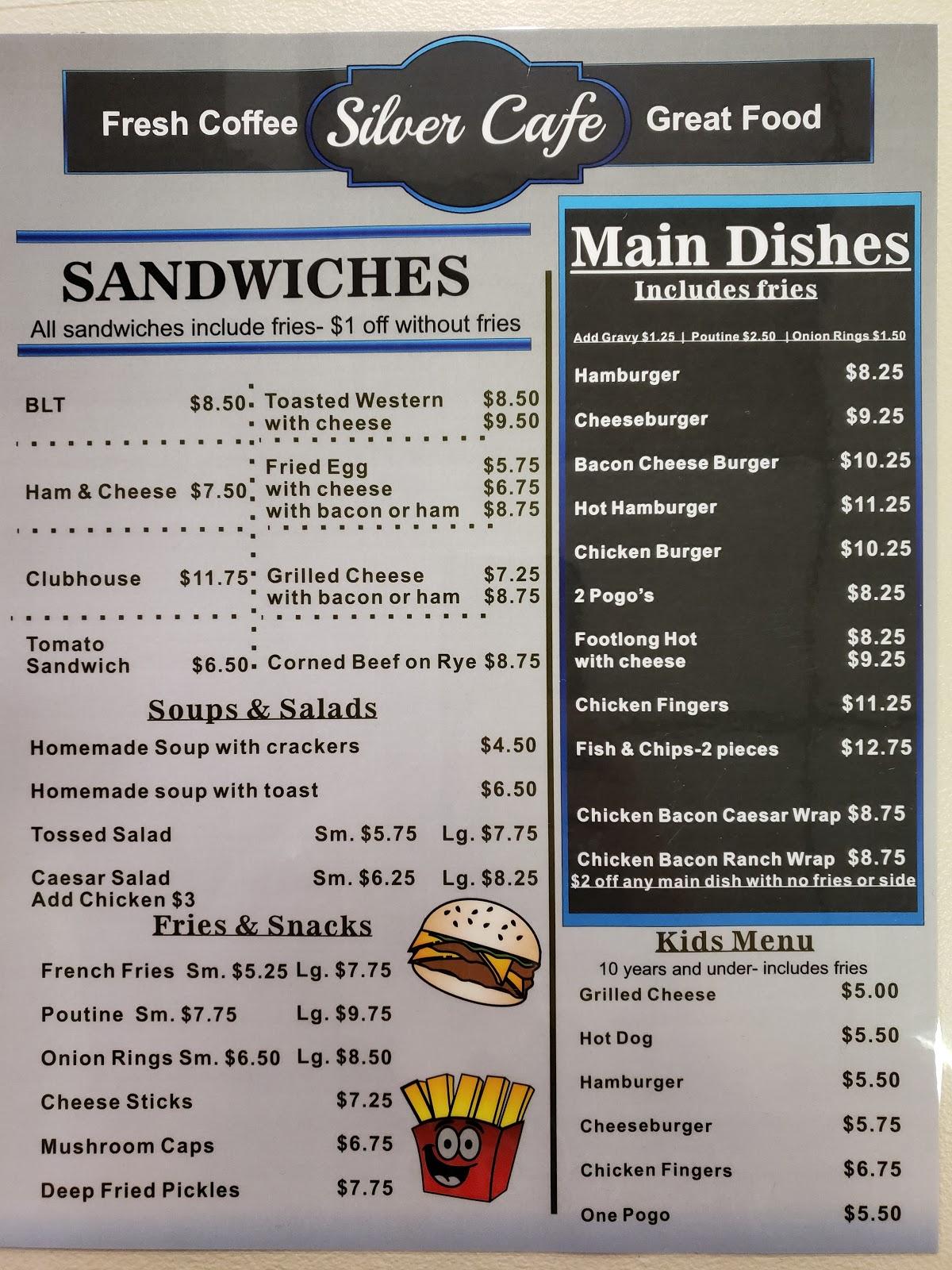 Menu at Silver Cafe Restaurant & PIZZA, Cobalt, 3 Prospect Ave