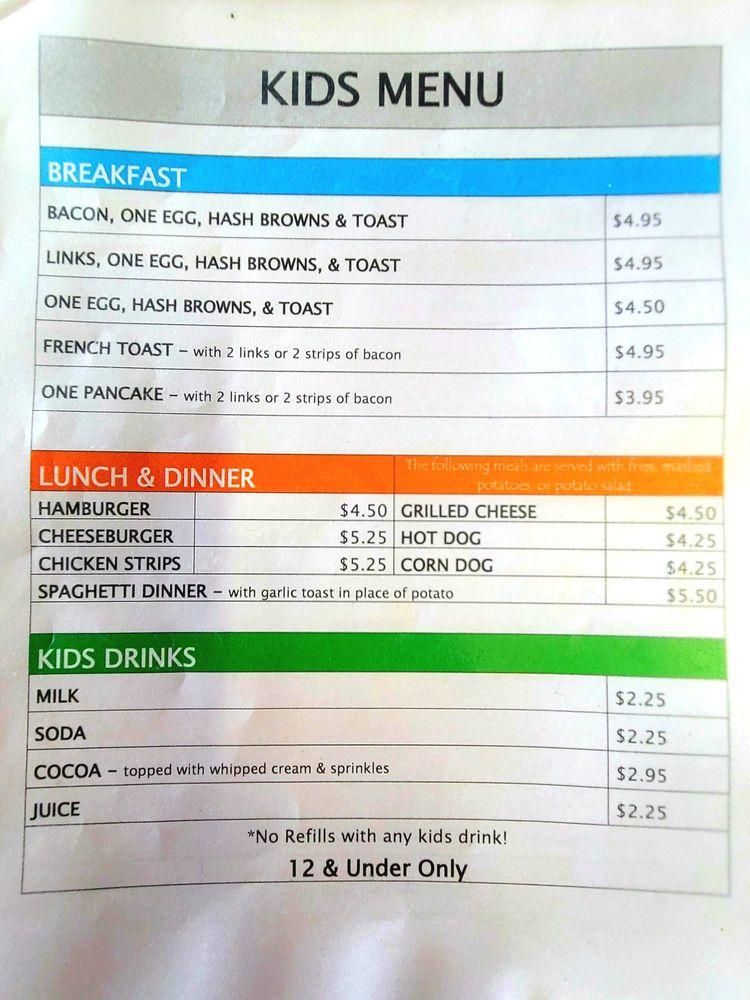 Menu at Wayside Cafe, Heyburn, ID-24