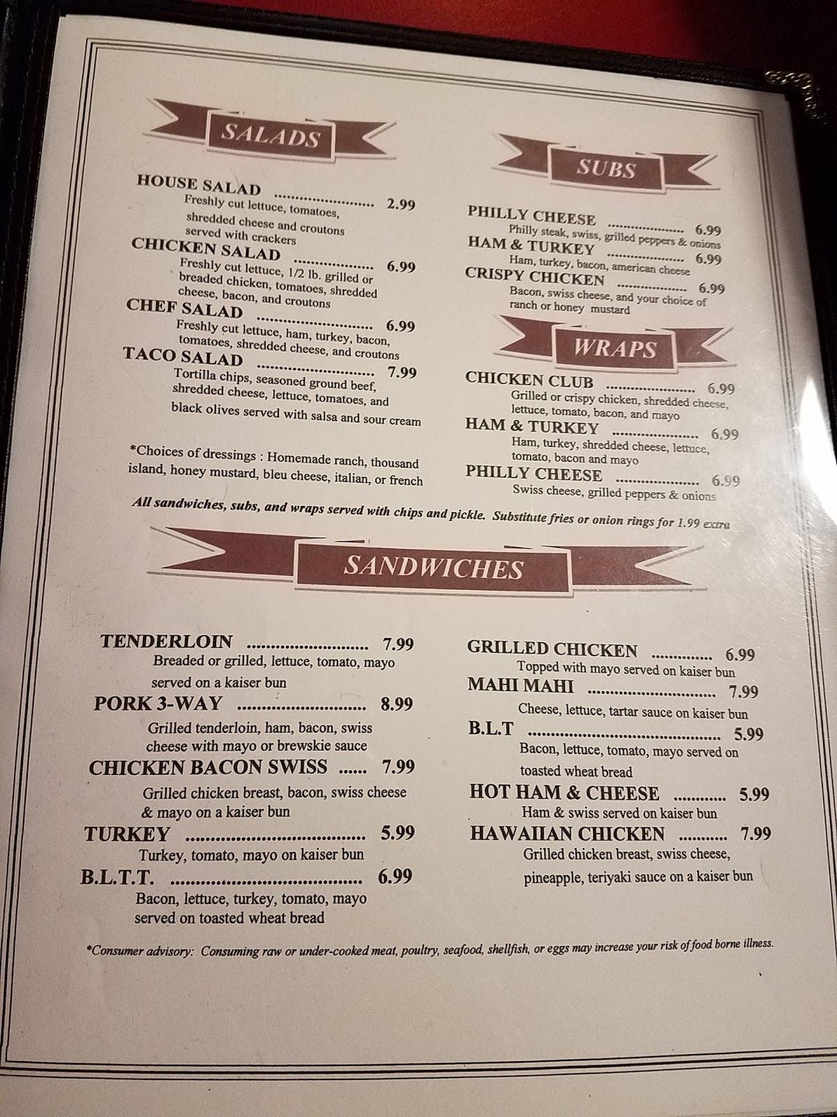 Menu at Brewskies Grub & Pub, Seymour