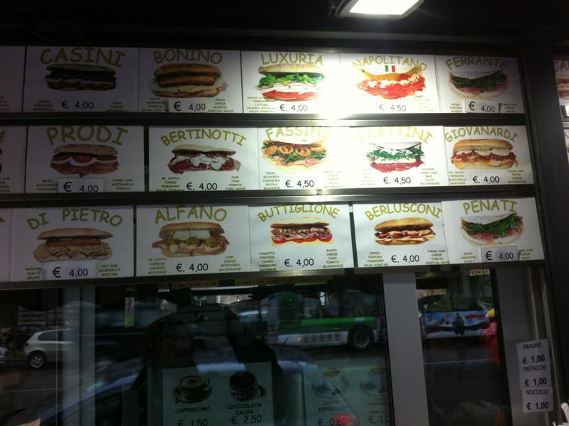 Menu da Chiosco al Politico pub & bar, Milano