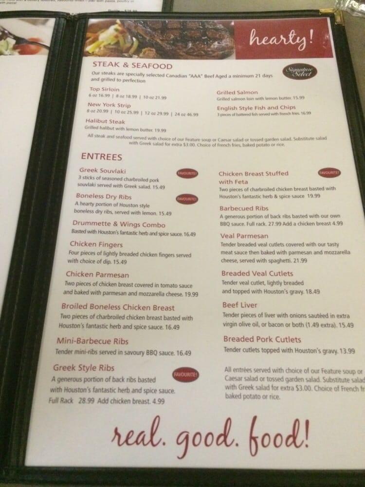 Menu at Houston Pizza pizzeria, Swift Current