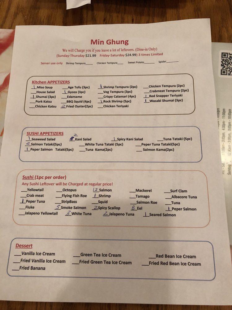 Menu at Shokudo sake bar, Glastonbury
