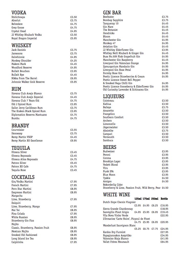Menu at SMOKE Bar & Grill, Warrington