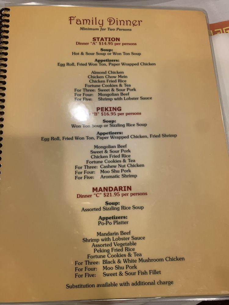 Menu at China Station restaurant, La Habra