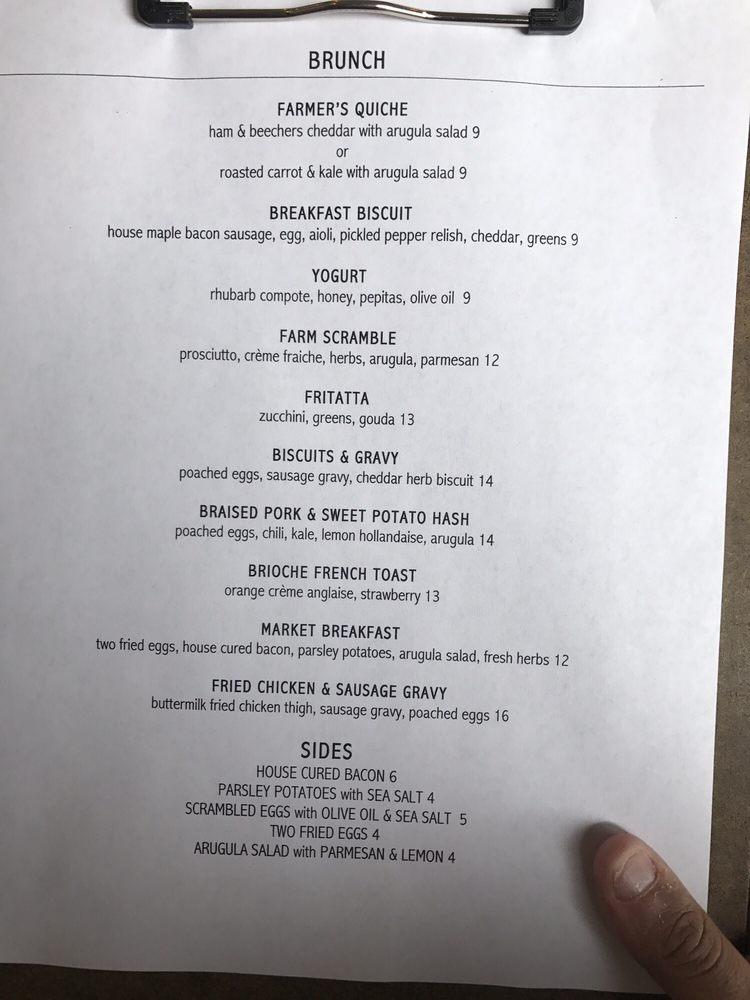Menu at DERU pizzeria, Kirkland