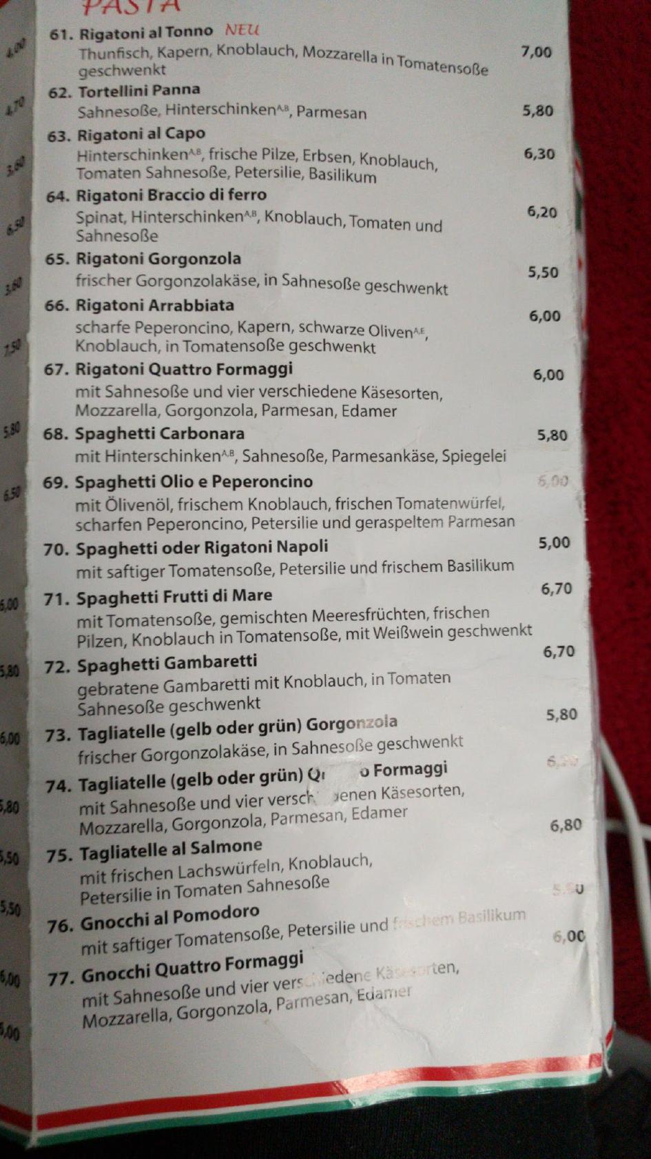 Speisekarte von Da Peppone Saulheim restaurant, Saulheim