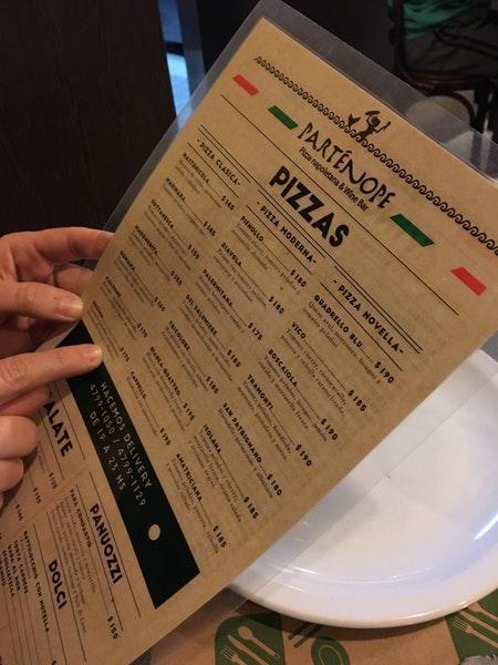Menu at Parténope pub & bar, La Lucila