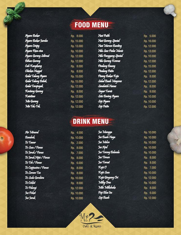 Carta de MrR Cafe & Resto, Muara Bulian