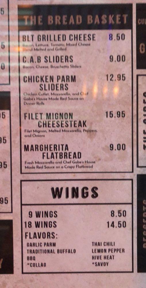 Menu at The Hive Bar & Bistro, Garfield