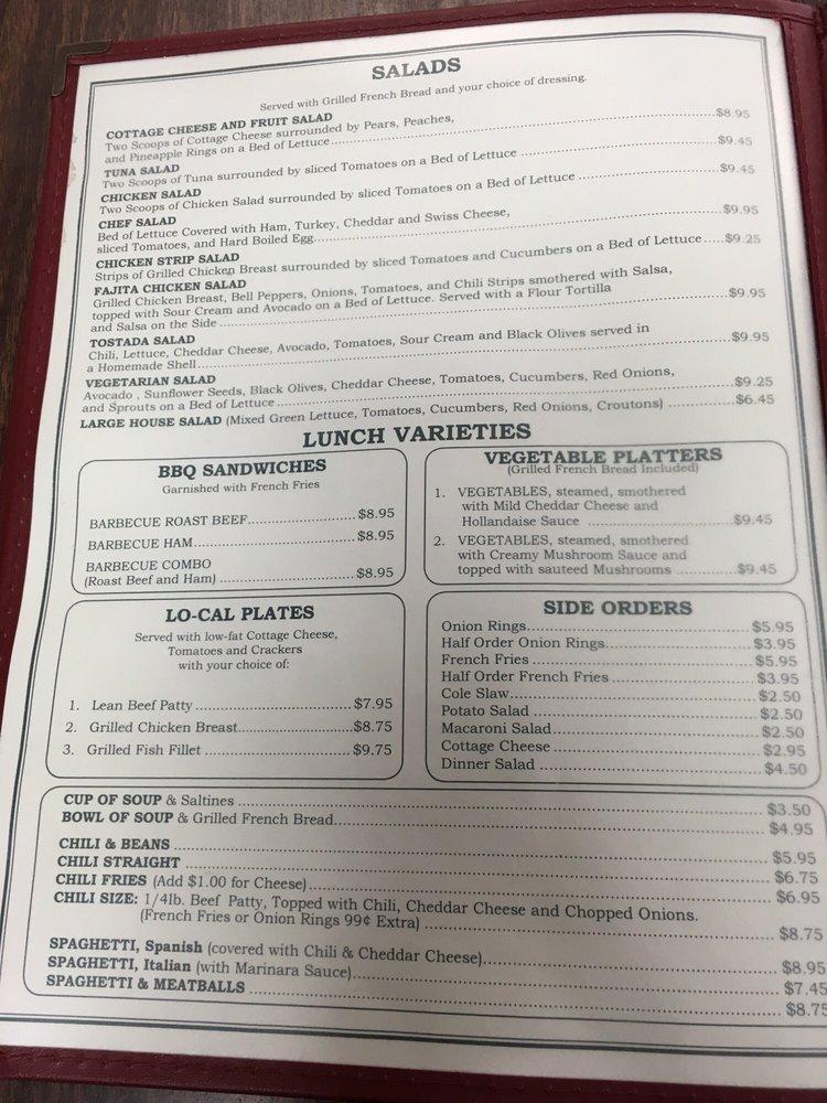 Menu at Snooty Fox restaurant, Laguna Hills