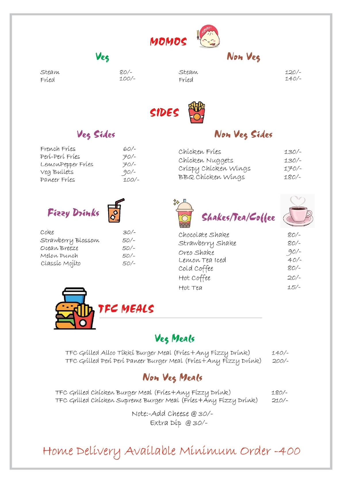 Menu at Backyard Billiards/Food Chariot Food Truck, Shimla