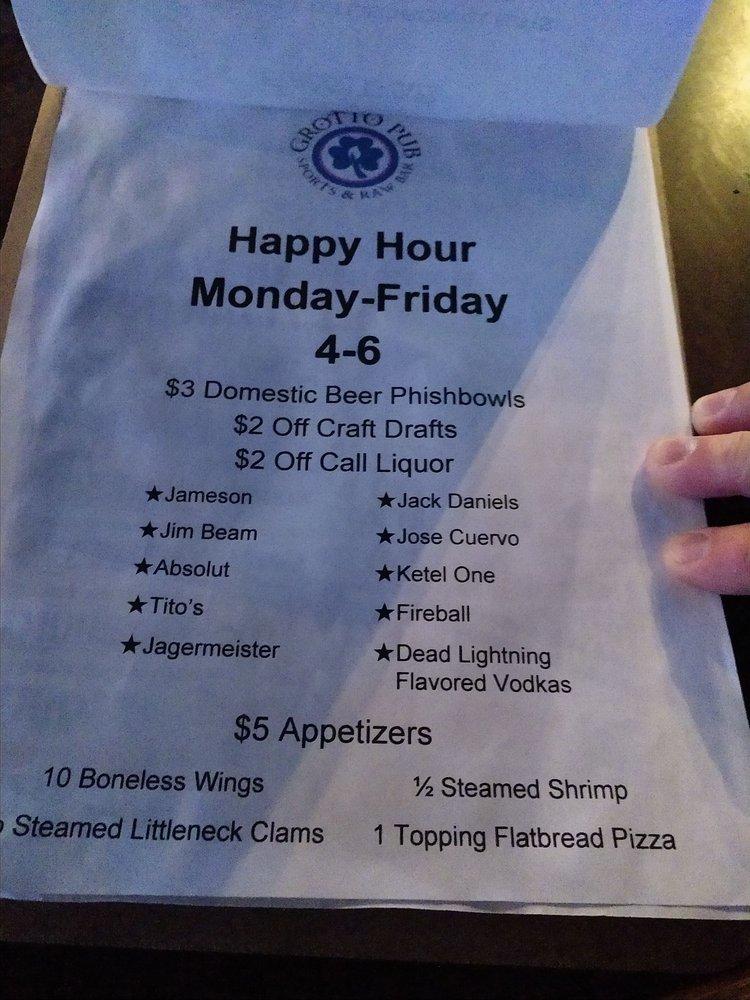 Menu at Grotto Pub, Enola
