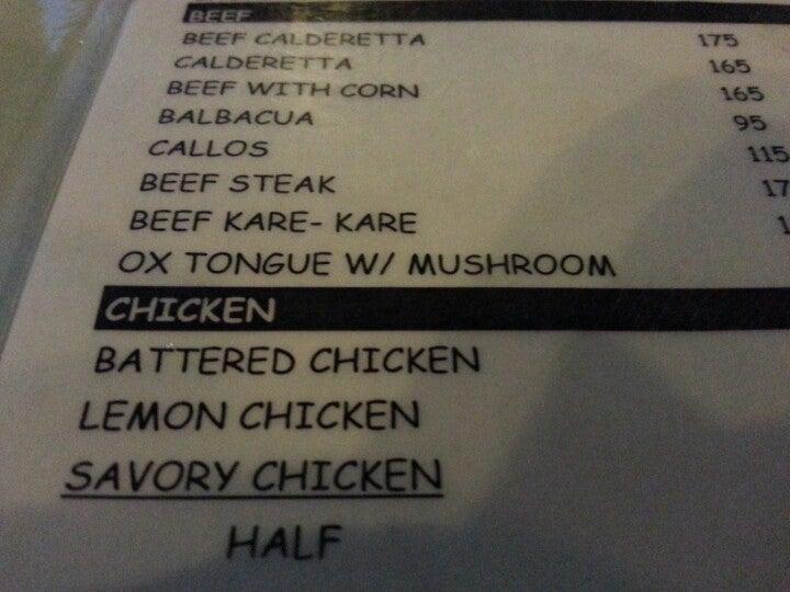 Menu at Sutuwaki (SUgba, TUwa, Kilaw) restaurant, Ormoc, Plaza