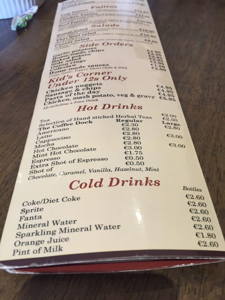Menu at The Woodmill Cafe, Dublin