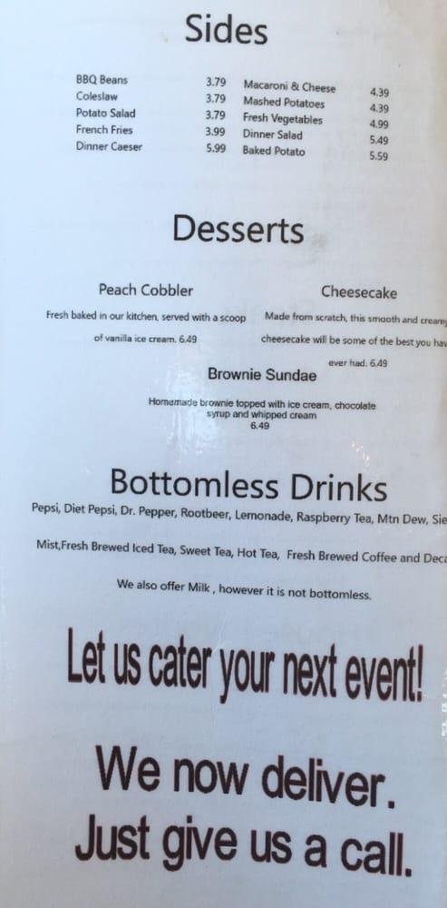 Menu at The Rib Co BBQ, Twentynine Palms