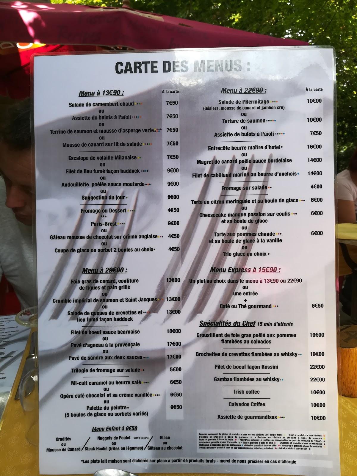 Menu au Auberge Normande pub et bar, Valframbert