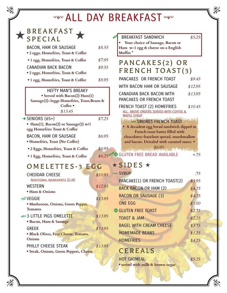Menu at Cafe Hideaway, Perth