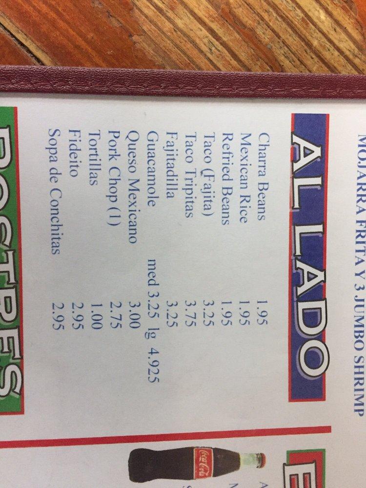 Menu at Don Chile Mexican Restaurant, Houston