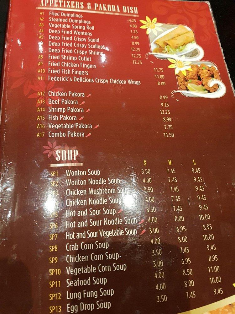 Menu at Federick Restaurant, Markham, 160 New Delhi Dr