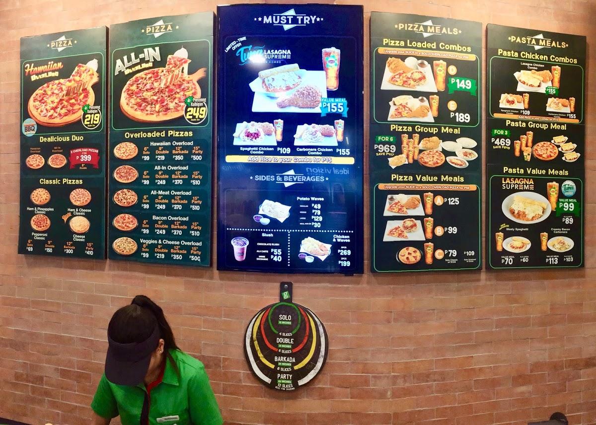 Menu at Greenwich restaurant, Olongapo, 2nd Floor