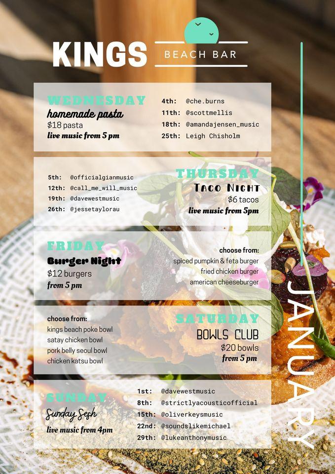 Menu at Kings Beach Bar, Kings Beach