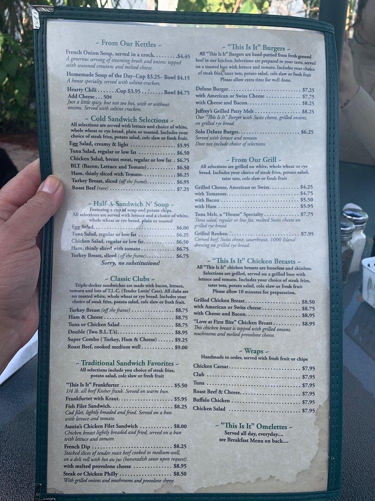 Menu at This Is It Cafe, West Palm Beach