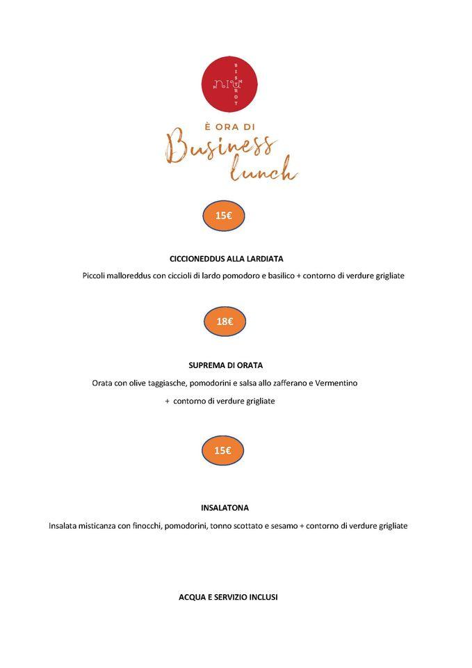 Menu da Niu Cafè - Bistrot ristorante, Cagliari