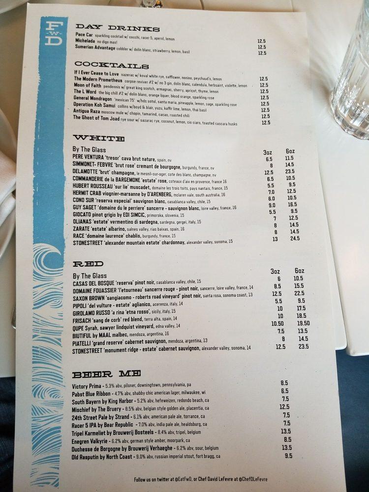 Menu at Fishing With Dynamite pub & bar, Manhattan Beach