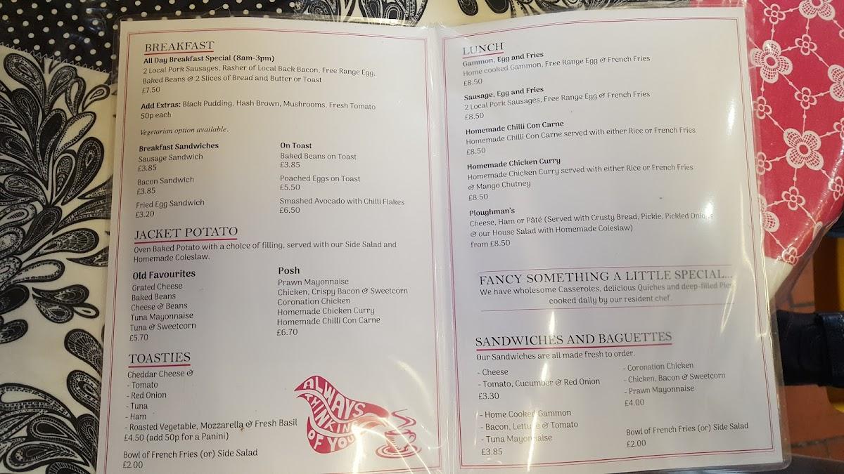 Menu at Food For Thought restaurant, Cranbrook