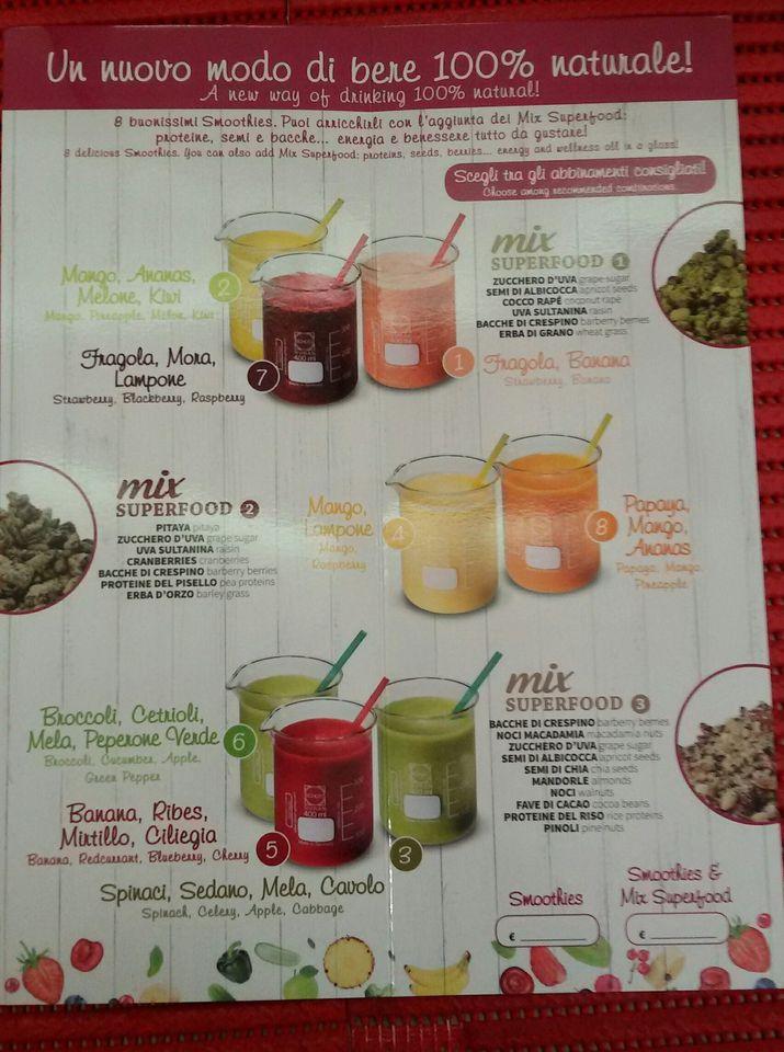 Menu at BARCODE, Imola