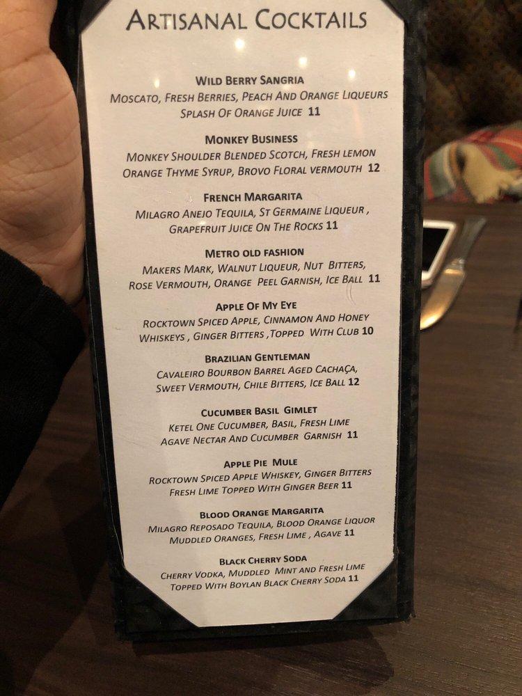 Menu at Metropolitan Cafe, Freehold