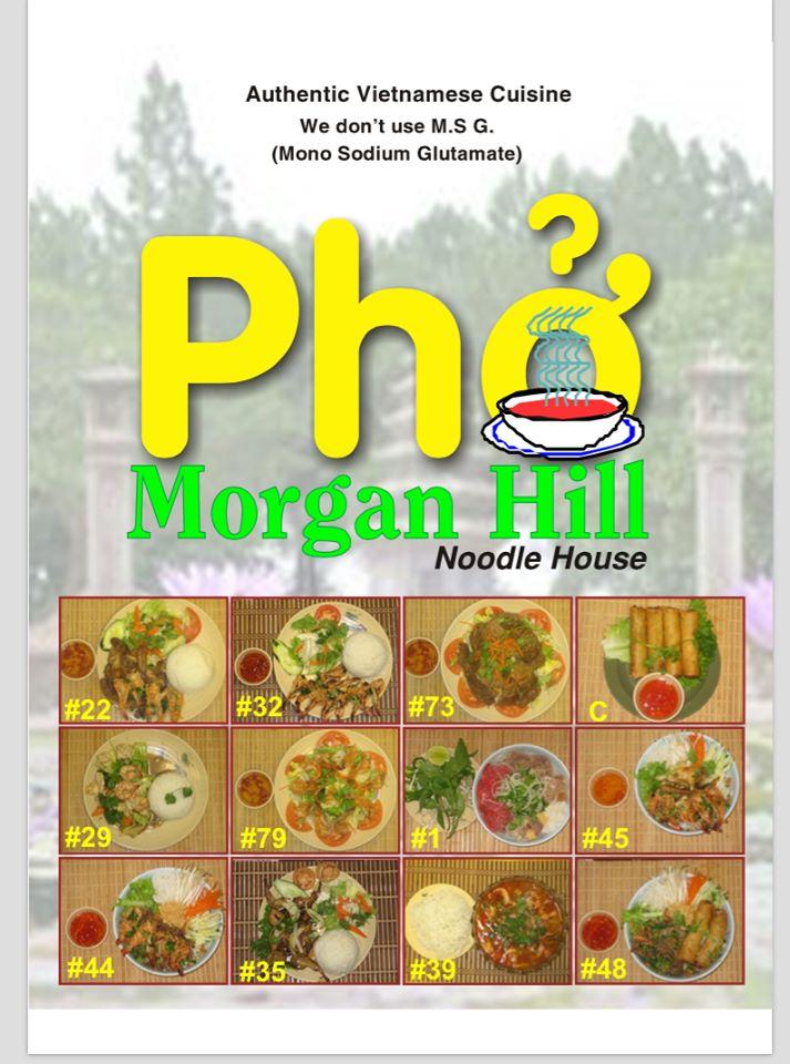 Menu at Pho Morgan Hill restaurant, Morgan Hill