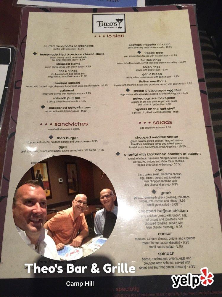 Menu at Theo's Bar & Grille, Camp Hill