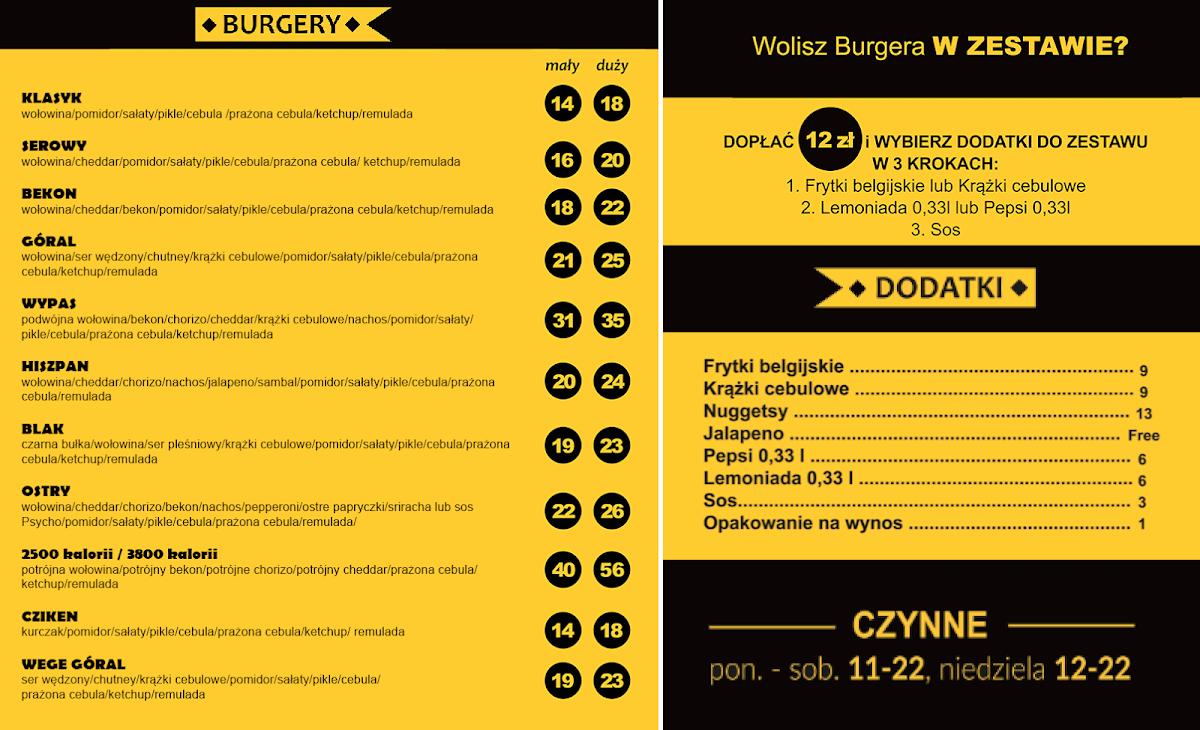 Menu at MUMU foodtruck Alwernia restaurant, Alwernia