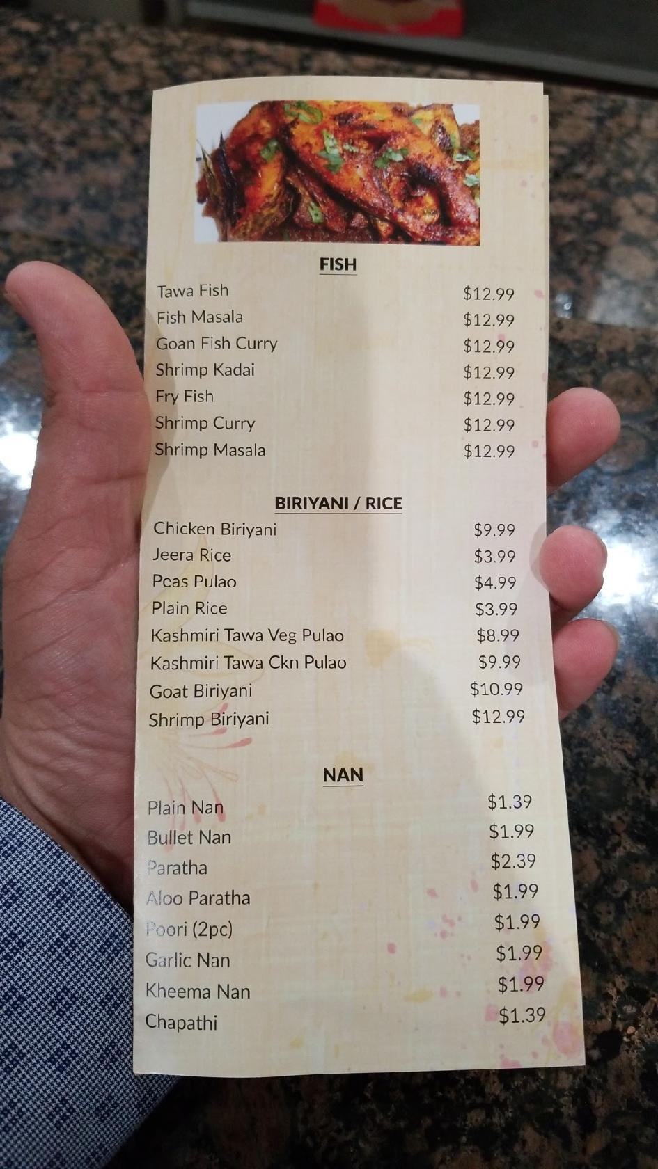 Menu at Bombay Express restaurant, Houston