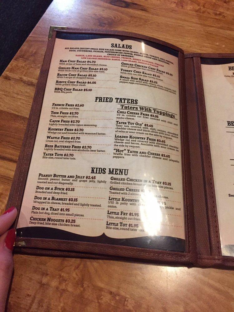 Menu at Kountry Kastle BBQ, Paducah