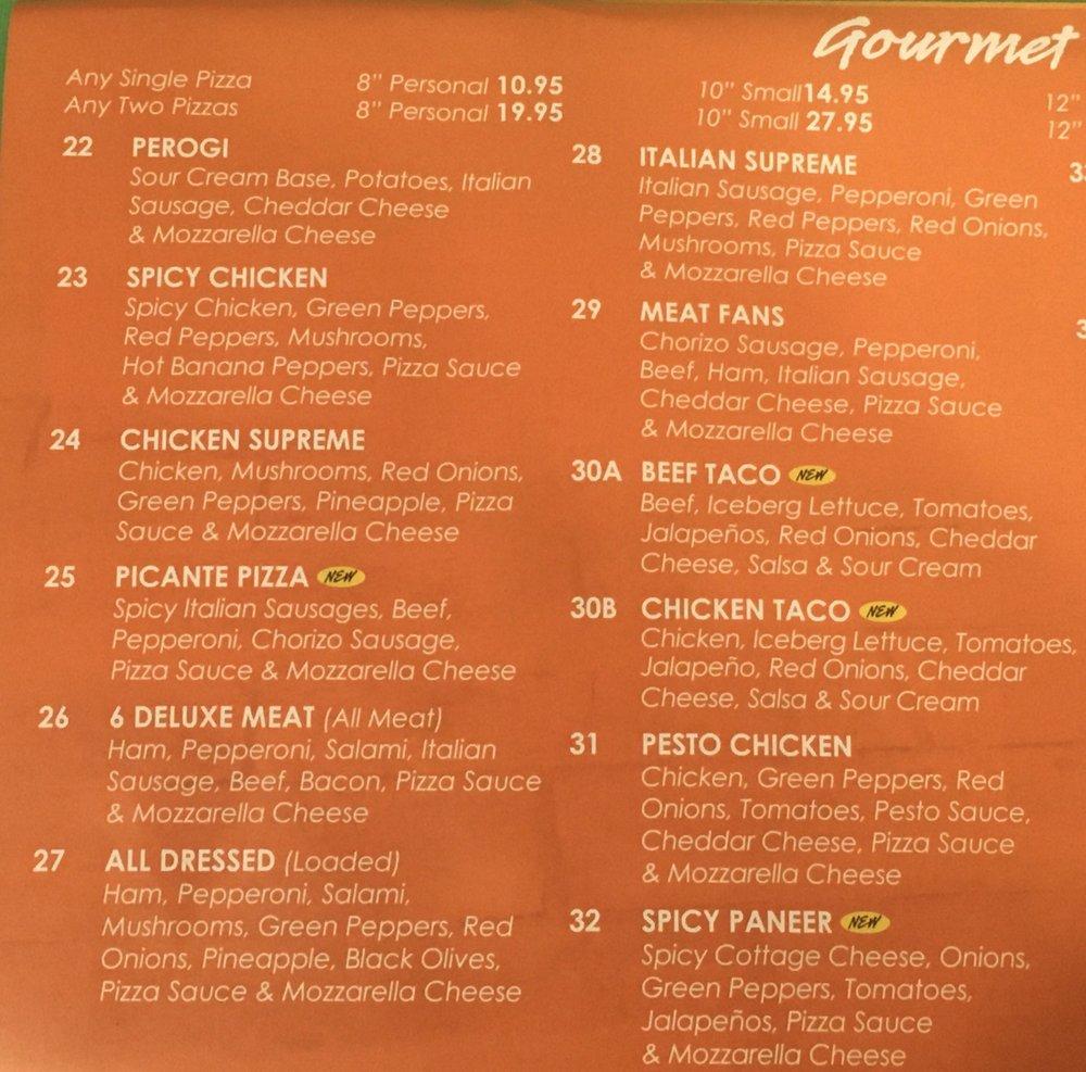 Menu at Red Swan Pizza pizzeria, Edmonton, 98 Ave NW