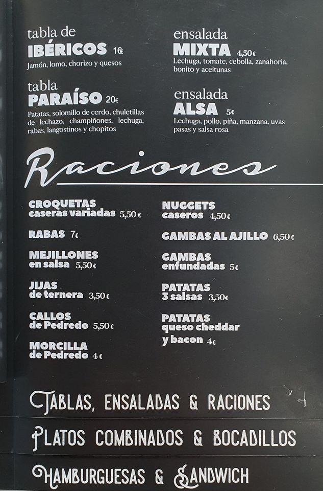 Menu at BAR MODERNO, Bárcena de Pie de Concha
