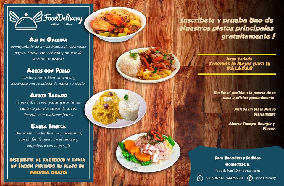 Menu at Food Delivery restaurant, San Isidro