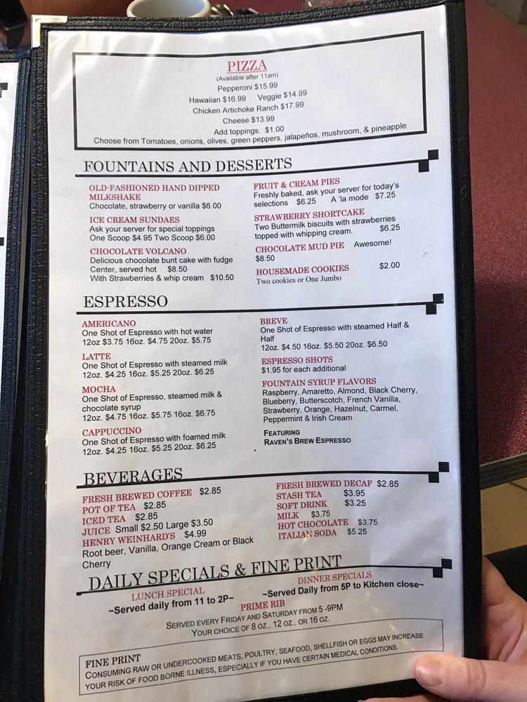 Menu at Landing Restaurant, Ketchikan